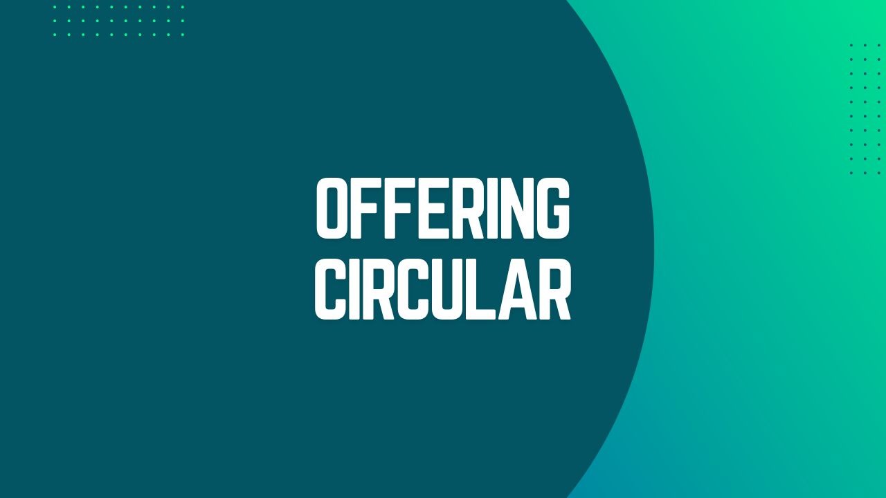 Offering Circular - Finance Reference
